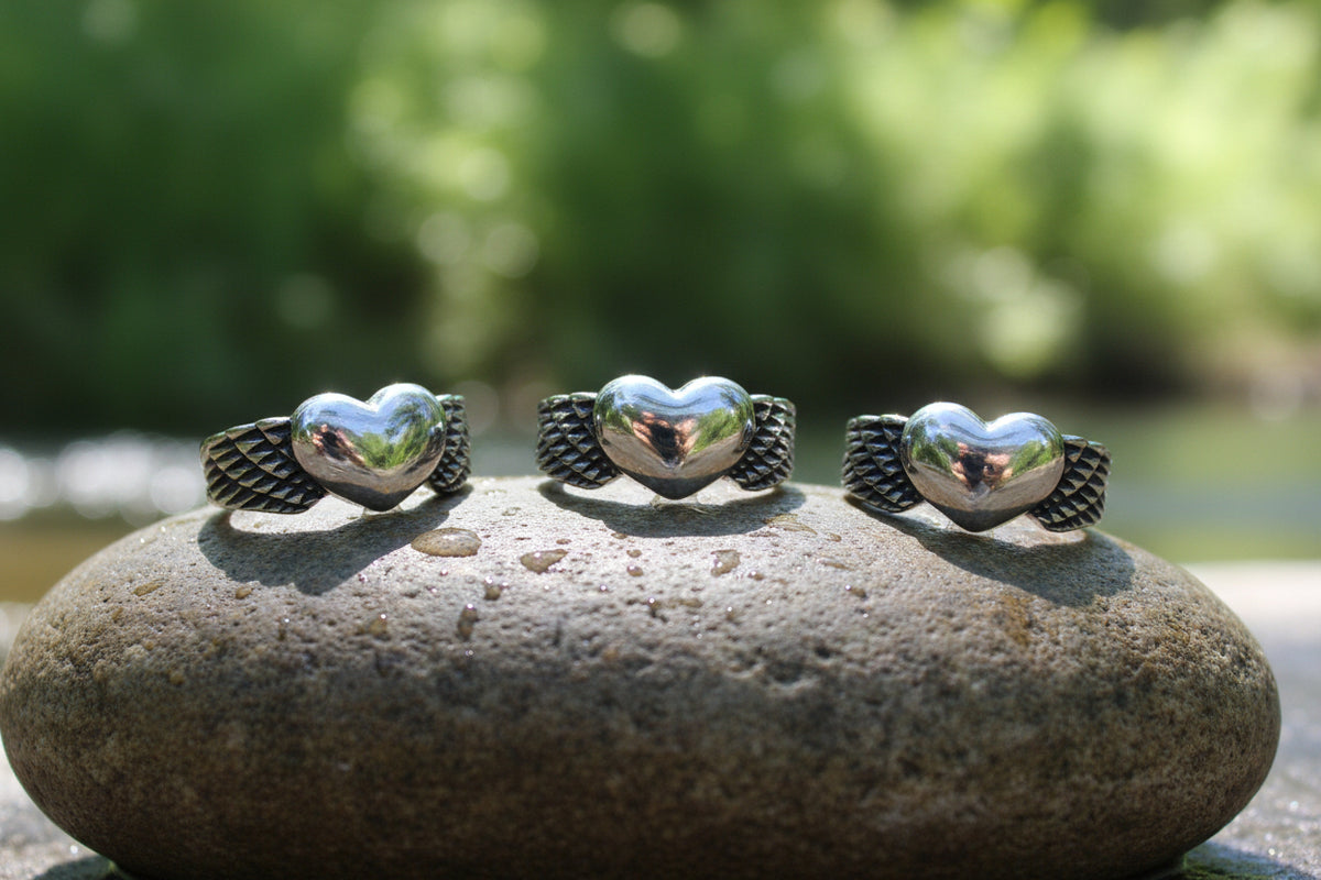 Winged Heart Ring Lady Biker Stainless Steel SR138 – Stainless Steel ...