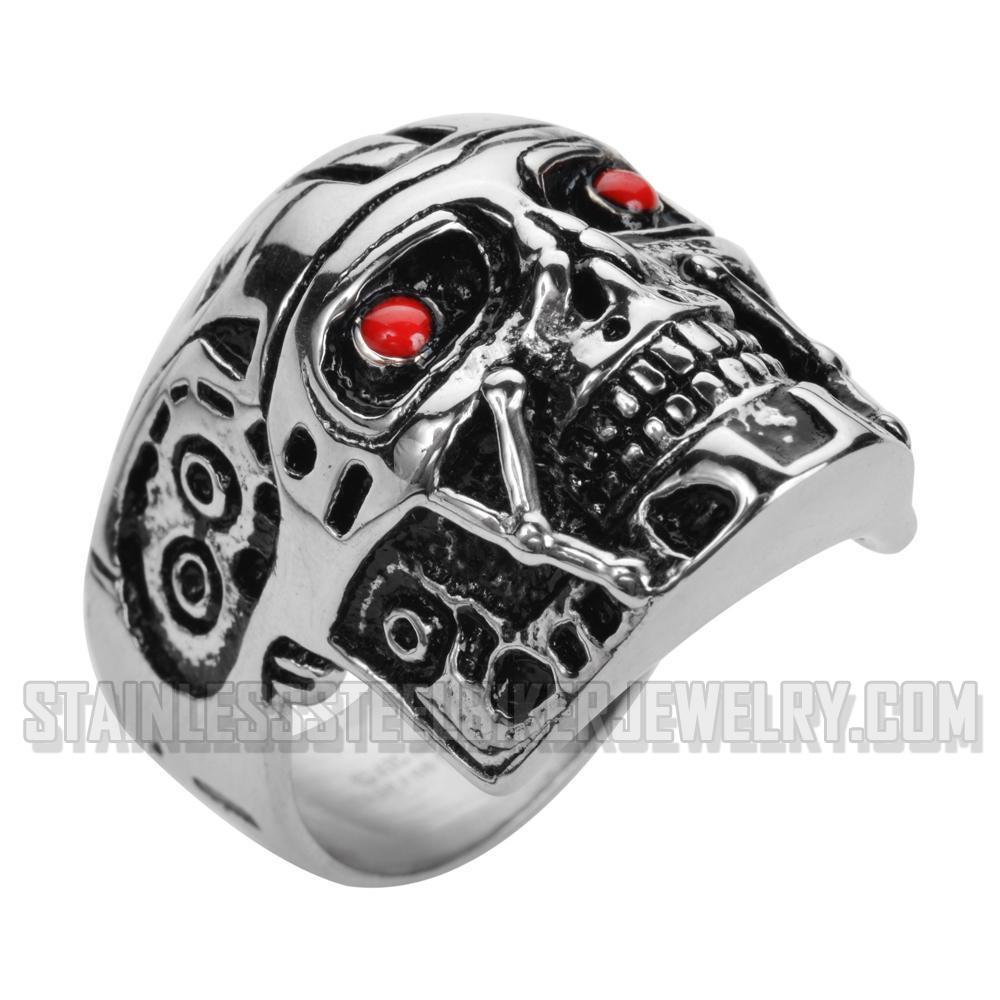 Men's Terminator Skull Ring Stainless Steel – Stainless Steel Biker ...
